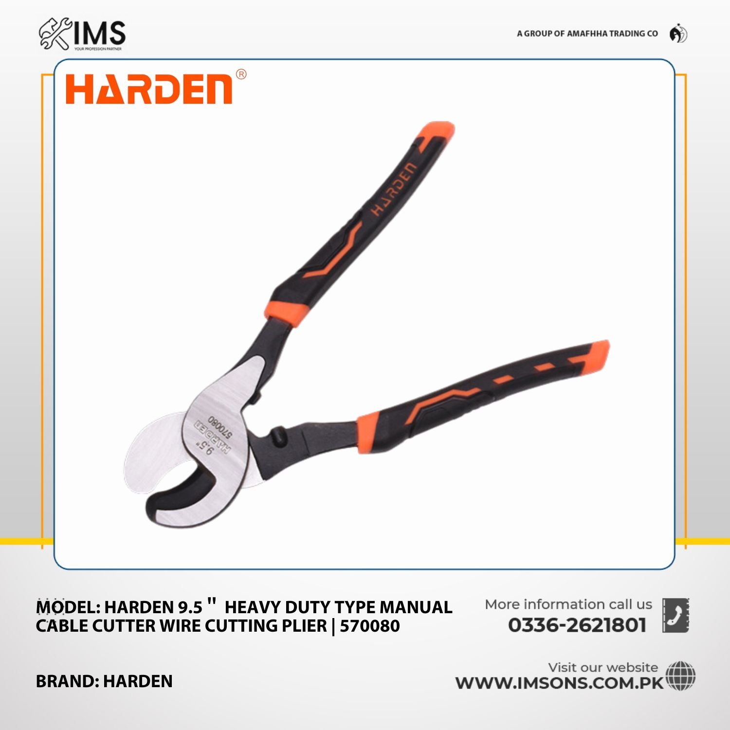 HARDEN Heavy Duty Type Manual Cable Cutter Wire Cutting Plier - 9.5 ...
