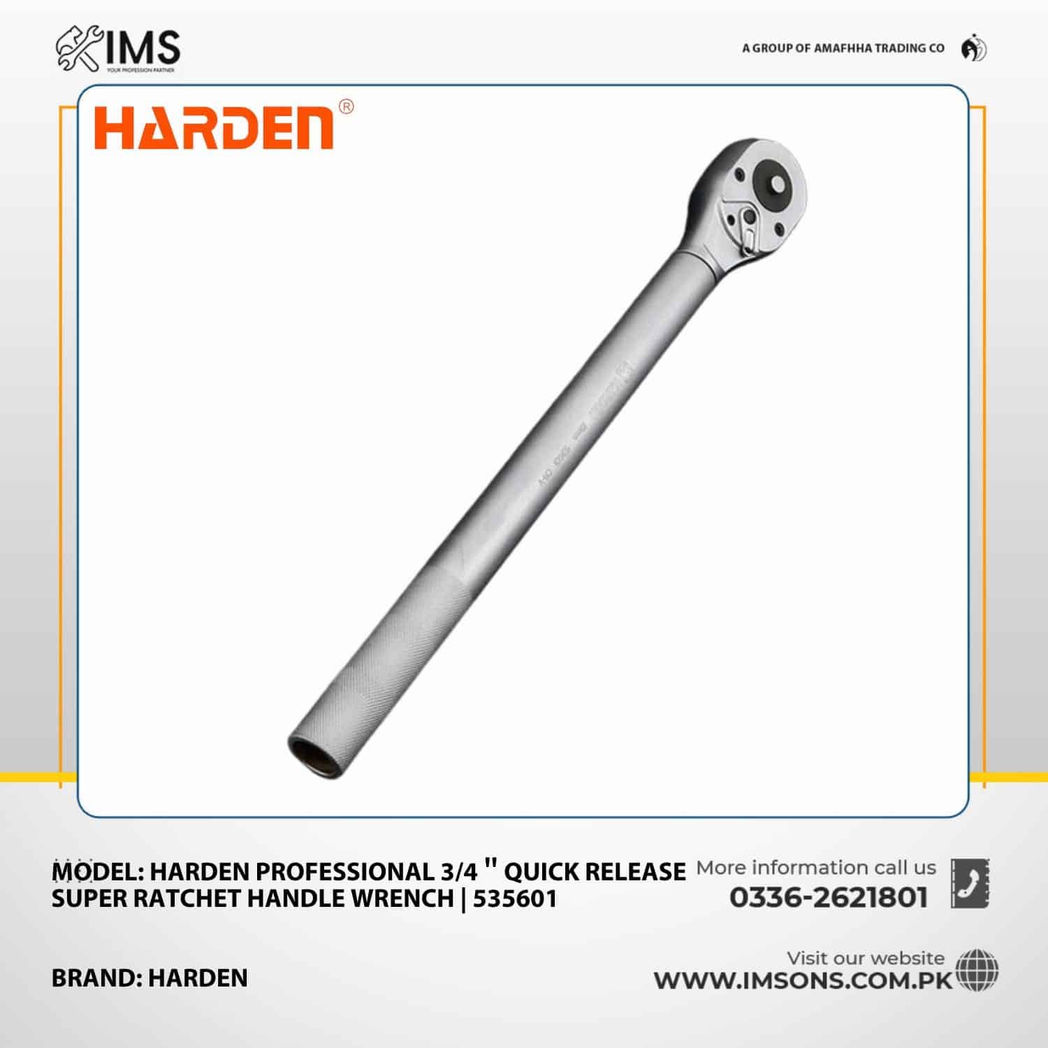Harden Professional 3/4＂Quick Release Super Ratchet Handle Wrench ...