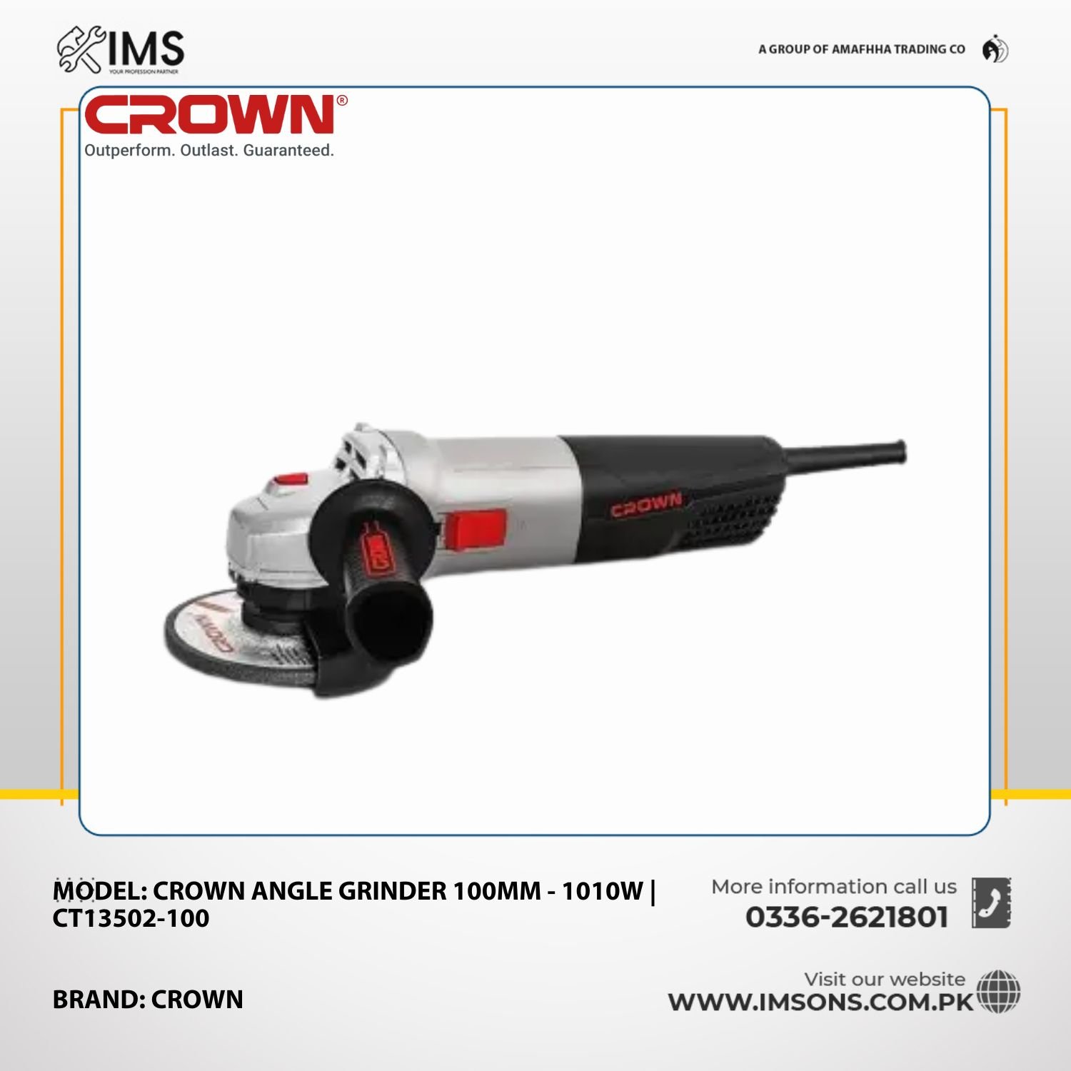 Crown Angle Grinder 100mm - 1010W | CT13502-100 - Imsons - Your Trusted ...