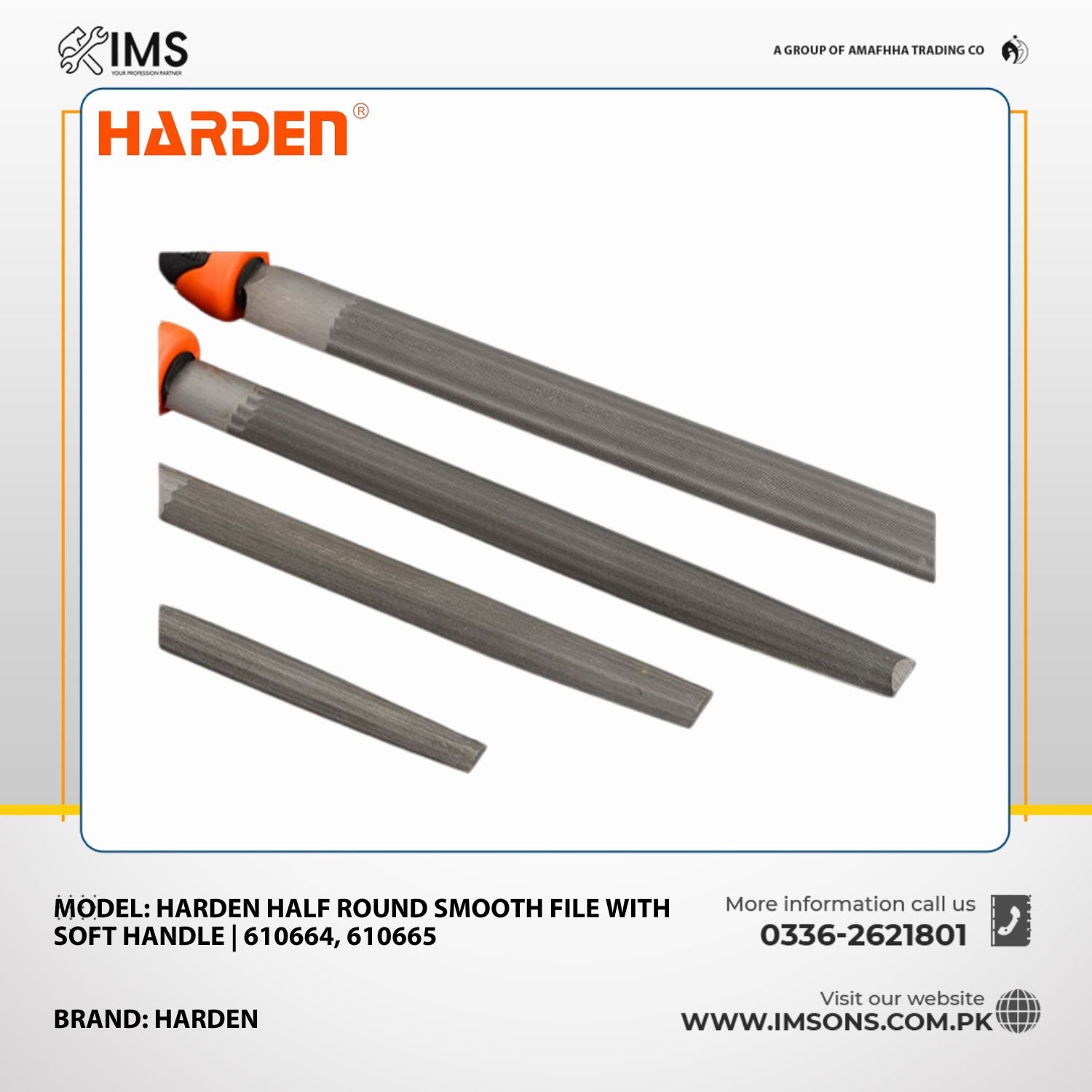 Harden Half Round Smooth File With Soft Handle | 610664, 610665 ...