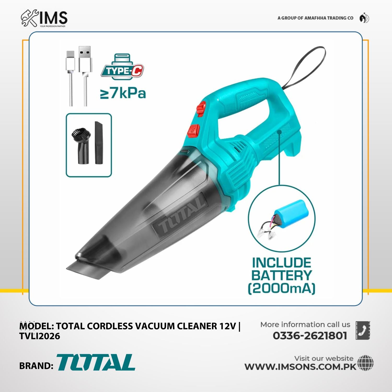 Total Cordless Vacuum Cleaner 12V | TVLI2026 - Imsons - Your Trusted ...