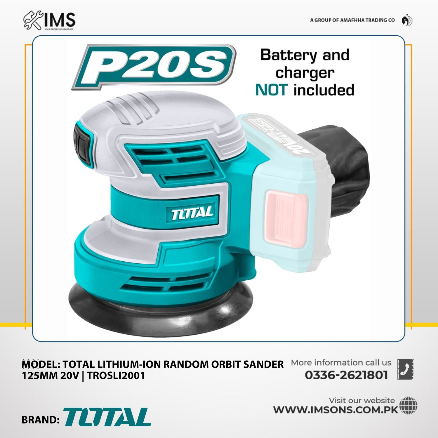 Total Lithium-Ion Random Orbit Sander 125mm 20V | TROSLI2001 - Imsons ...