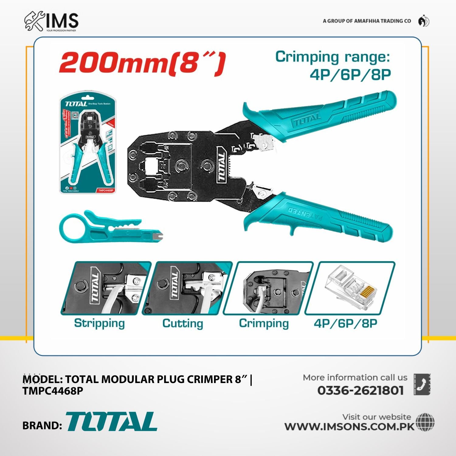 Total Modular Plug Crimper 8″ | TMPC4468P - Imsons - Your Trusted ...